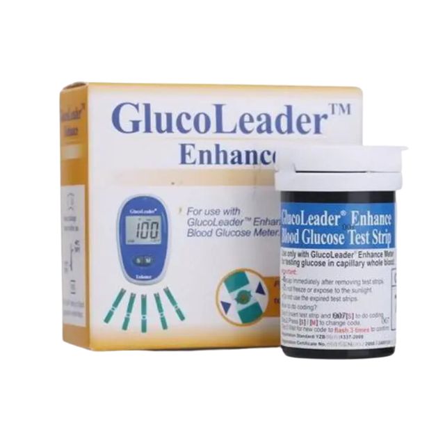 Glucoleader Enhance Blood Glucose Meter – Blue Strip 50 & 25 pcs – V Shop