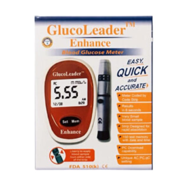 Glucoleader Enhance Blood Glucose Meter – red – V Shop